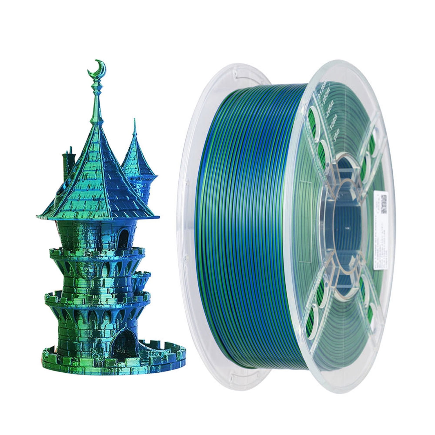 CC3D Silk Dual Color PLA Filament Blue/Green PLA Filament 1.75mm 1KG 3D ...
