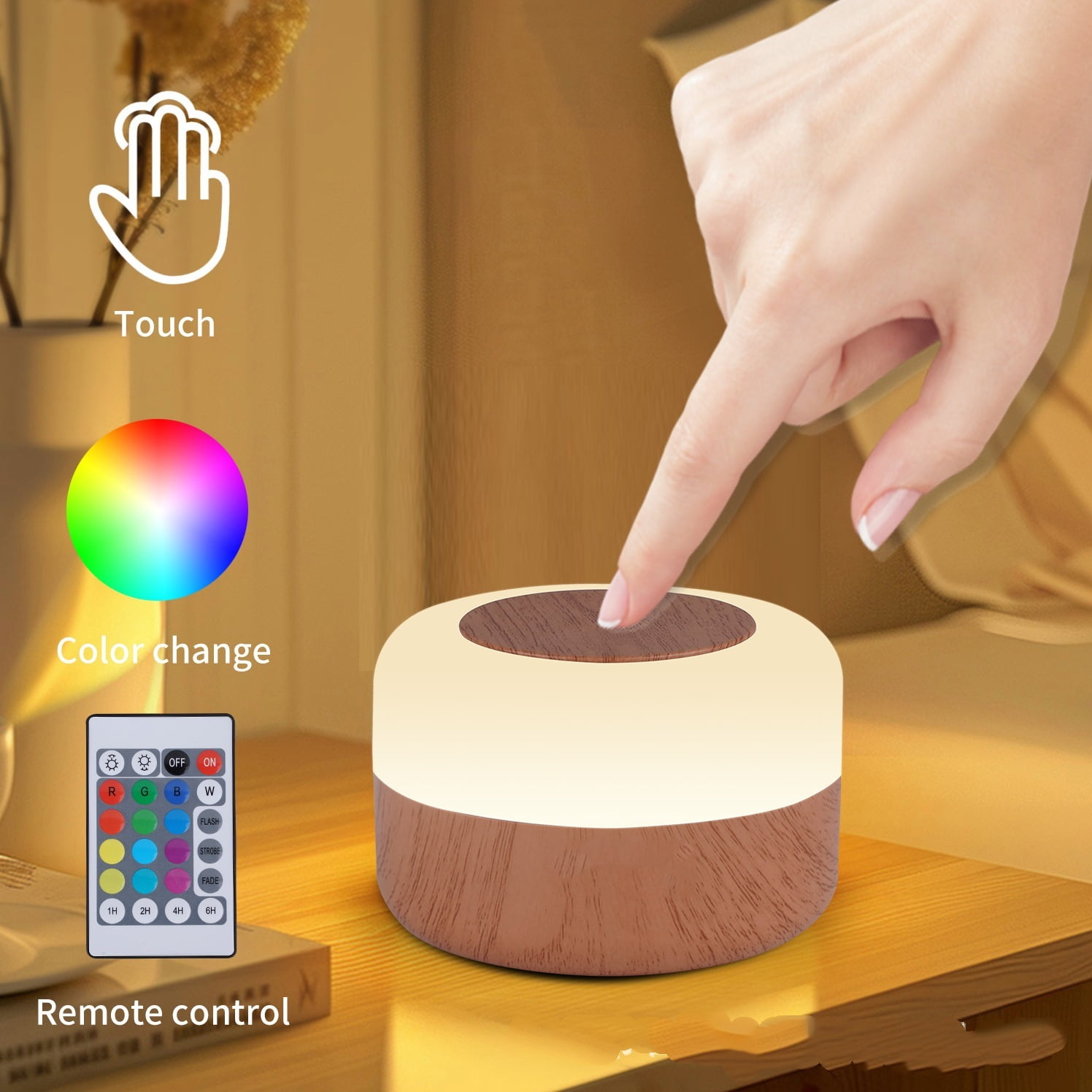 CC8 Rechargeable Touch Night Light with Remote Control - Eye Protection ...