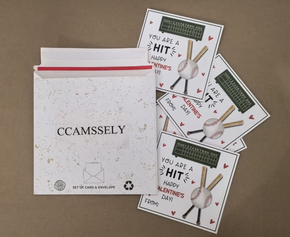 CCAMSSELY Valentines Day Cards for Kids Classroom - 48 Pack Baseball ...
