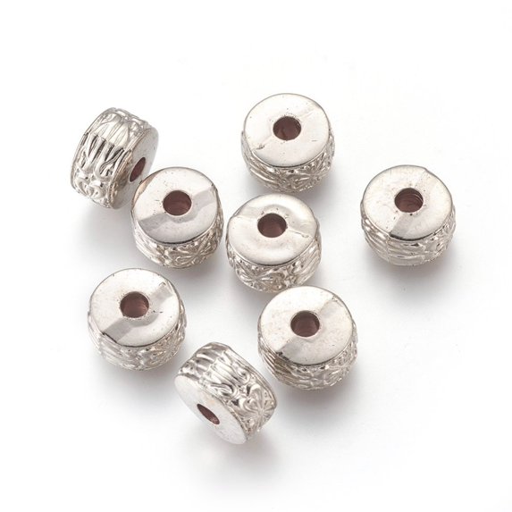 CCB Plastic Beads Flat Round Platinum 13x7.5mm Hole: 3.5mm - Walmart.com