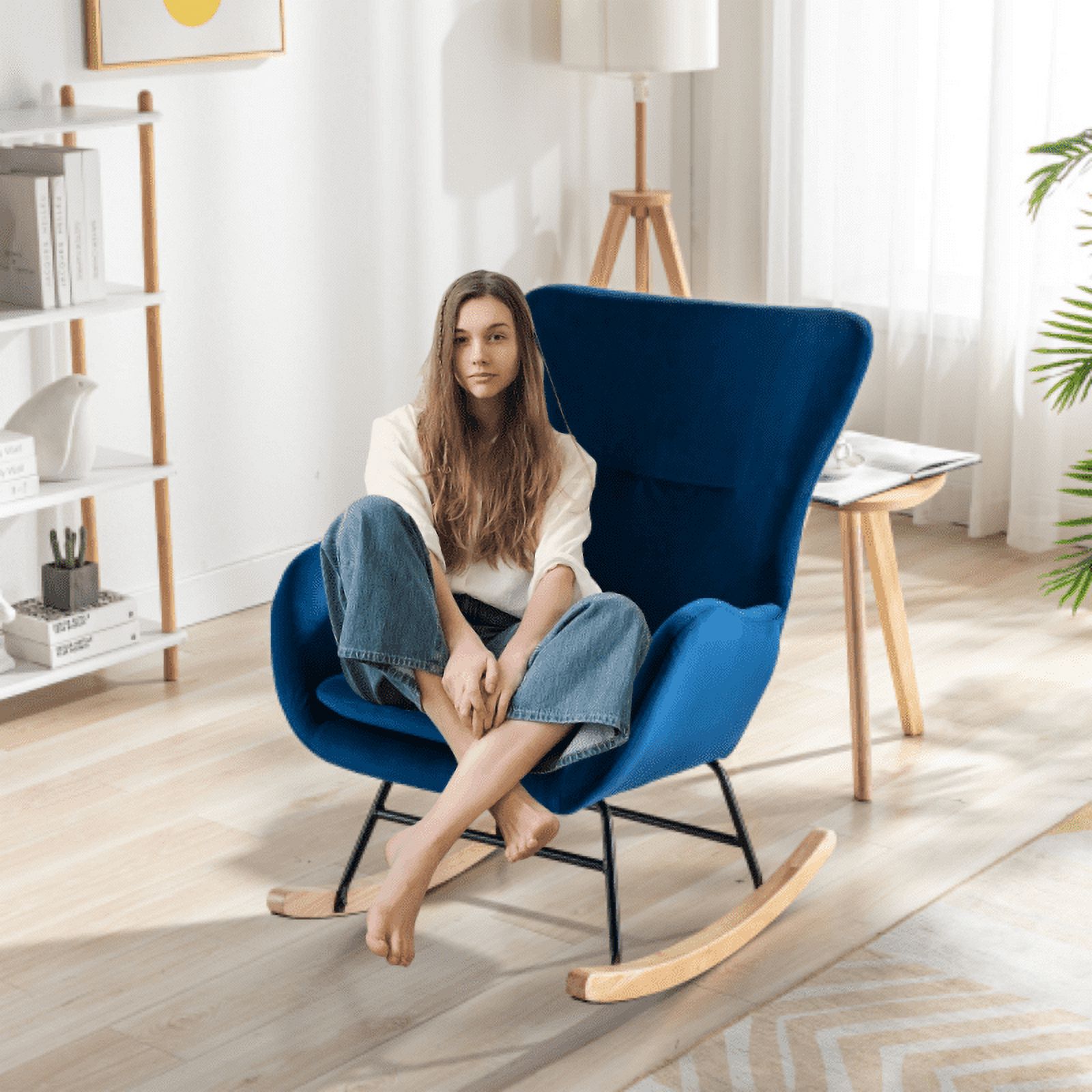 CCBUY Small Rocking Accent Chair, Uplostered Glider Rocker Armchair for ...