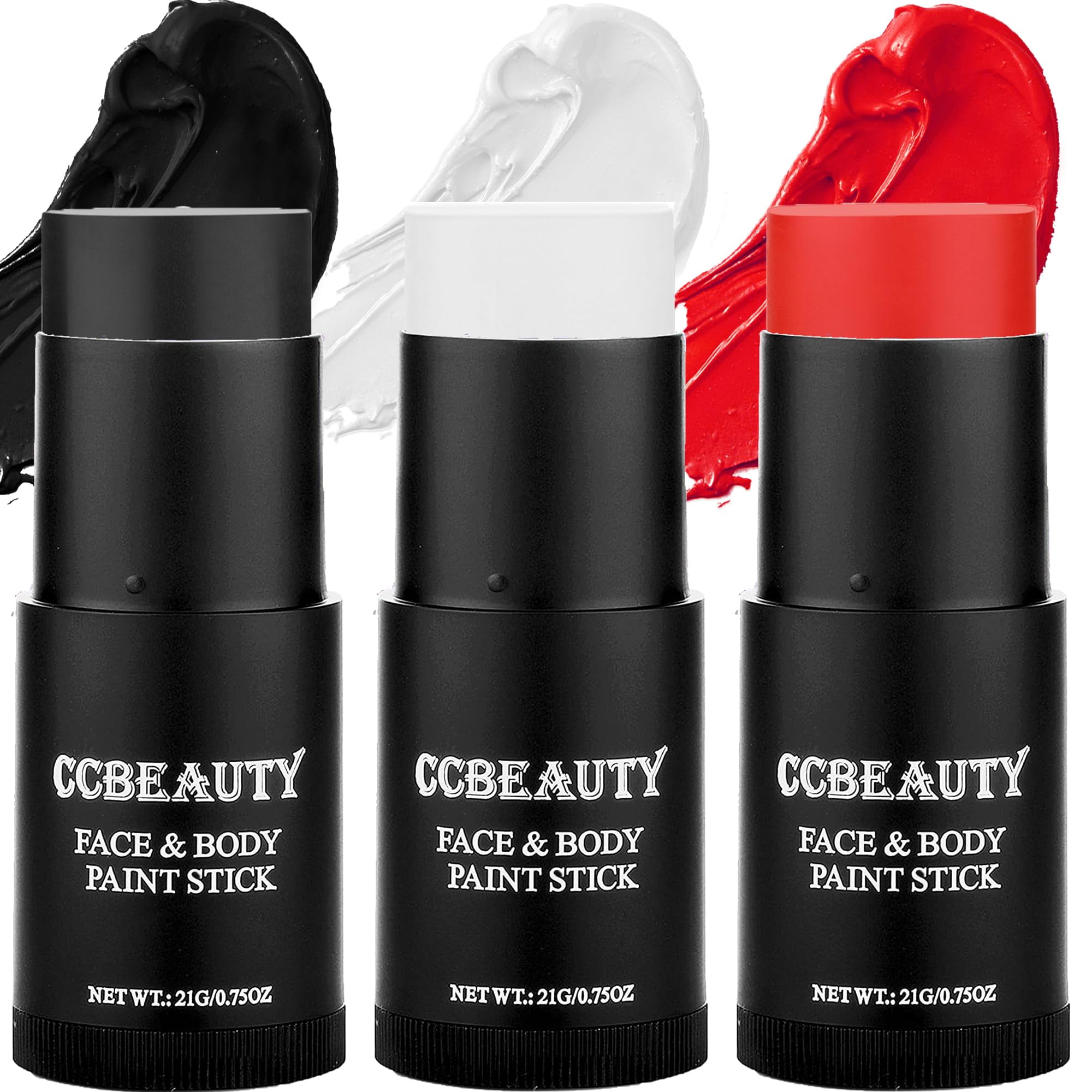 CCBeauty Halloween Clown Makeup Kit, White Black Red Face Body Paint ...