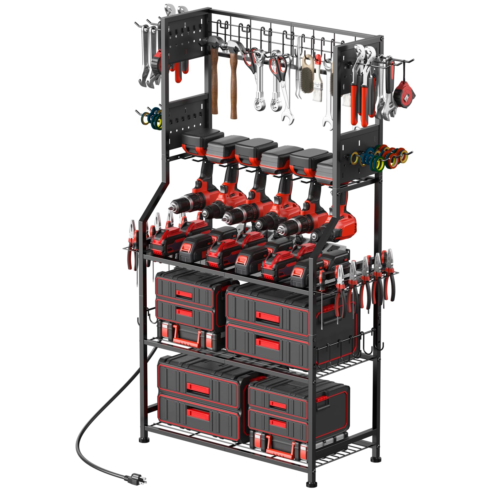 CCCEI Garage Large Power Tools Organizer Floor Stand, Drill and Battery ...