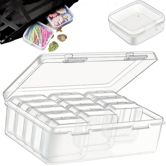 CCF 30pcs Mini Clear Plastic Container, Stackable Bead Organizers and ...