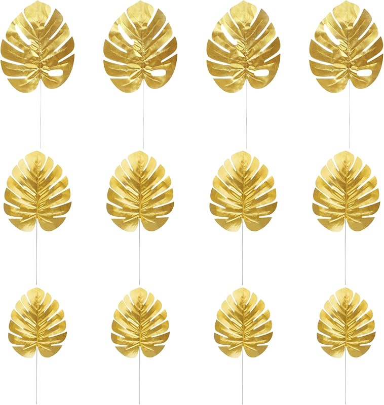 CCINEE 12 PCS Artificial Palm Leaves, Assorted Sizes Faux Large Palm ...