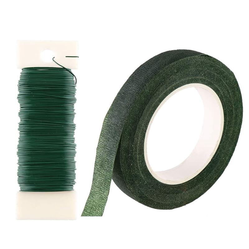 CCINEE Floral Arrangment Kits 4 Rolls 1/2 Inch Dark Green Floral Tapes ...