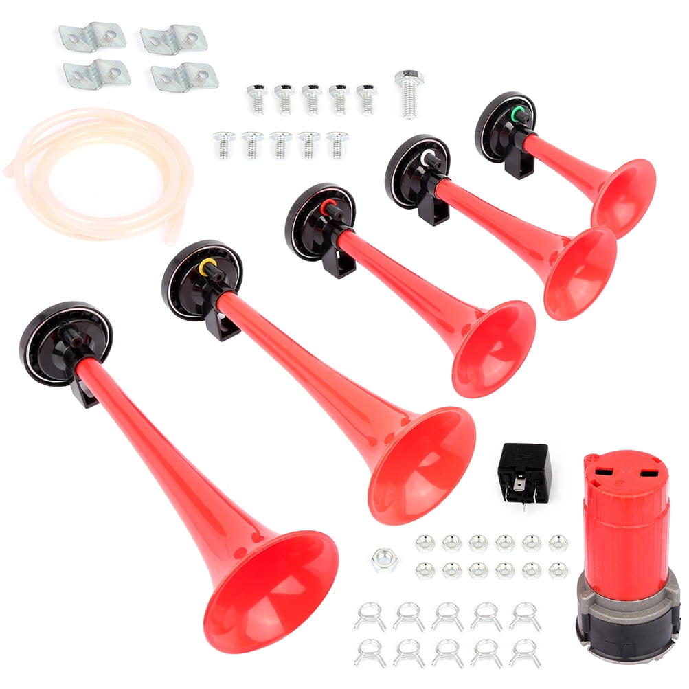 CCIYU 125db Air Horn 12V 5 Trumpet Musical Dukes Hazzard Horn Kit ...