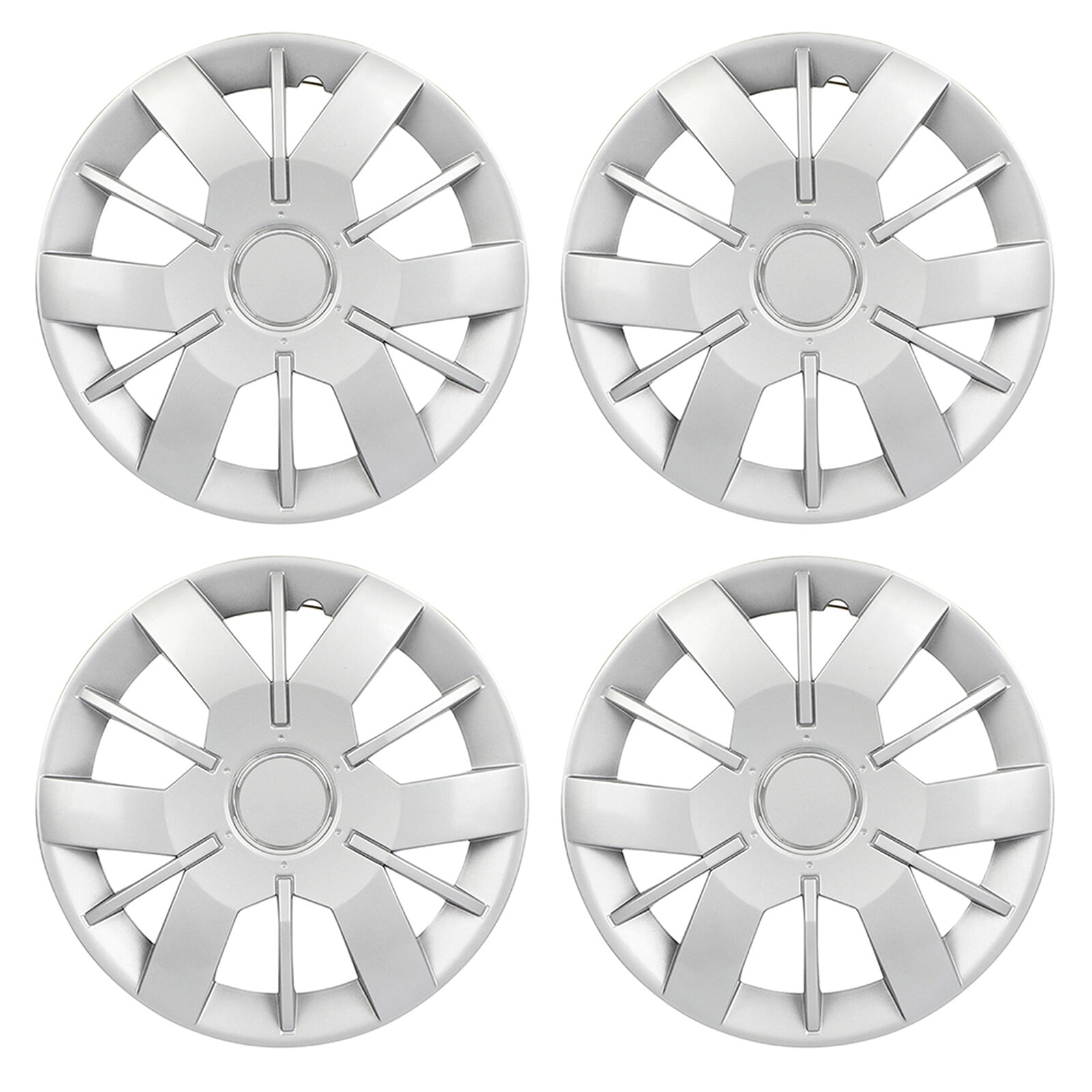 CCIYU 14" Rim HubCap Wheel Skin Cover Caps Full Hub Cap PP Silver ...
