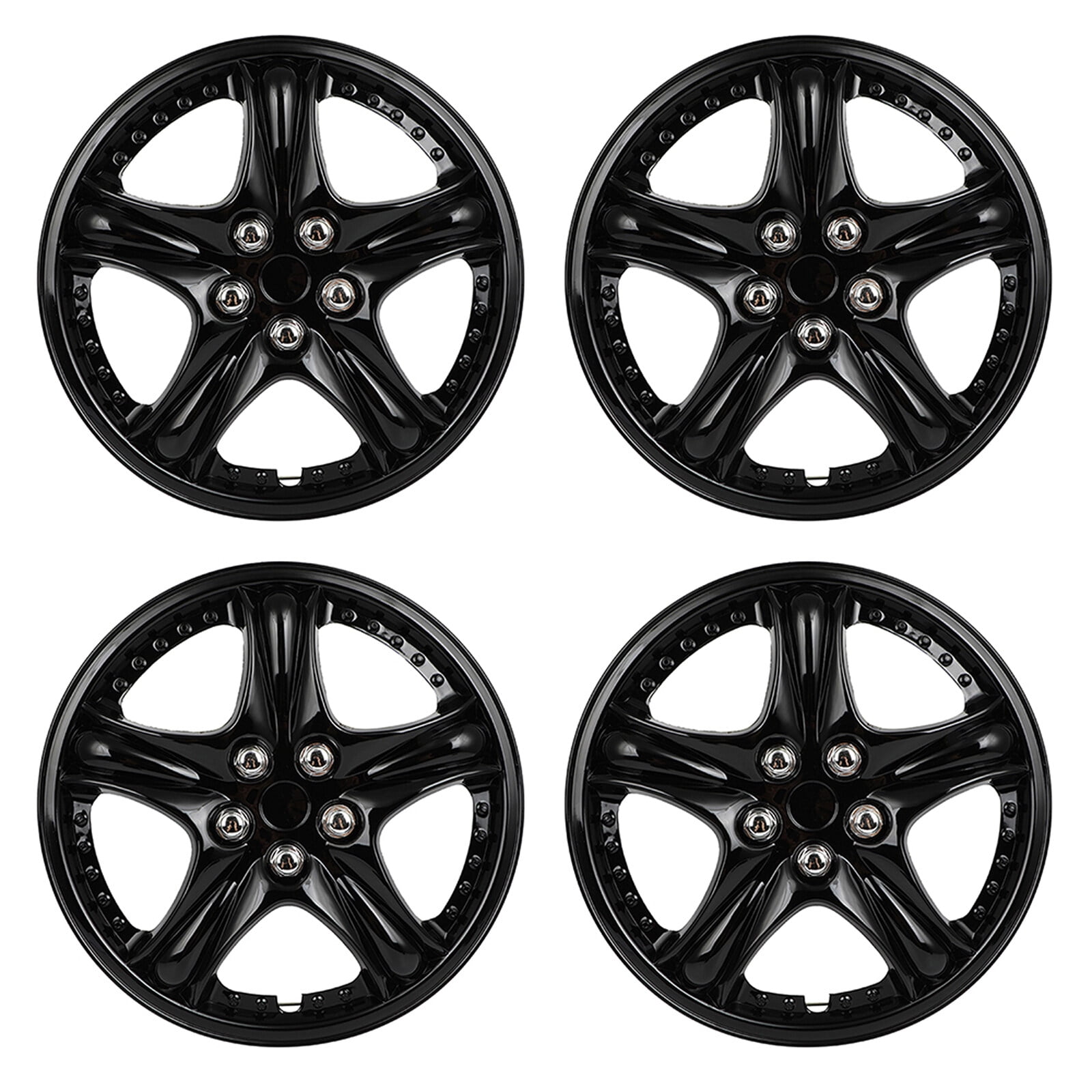 CCIYU 14" Rim HubCap Wheel Skin Cover Full Hub Cap PP Black Universal ...