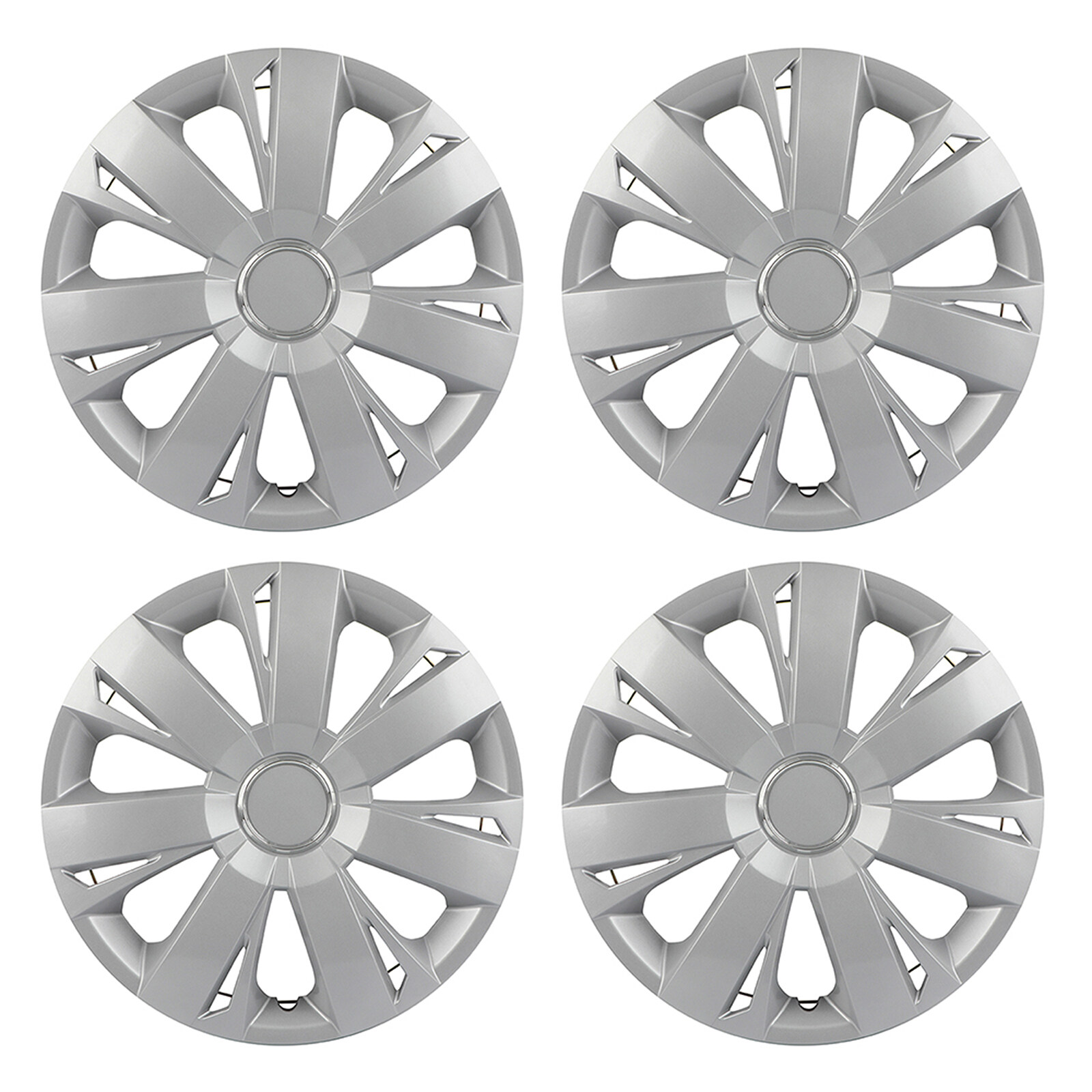 CCIYU 15" Full Hub Cap Silver PP Rim HubCap Wheel Skin Cover Universal ...