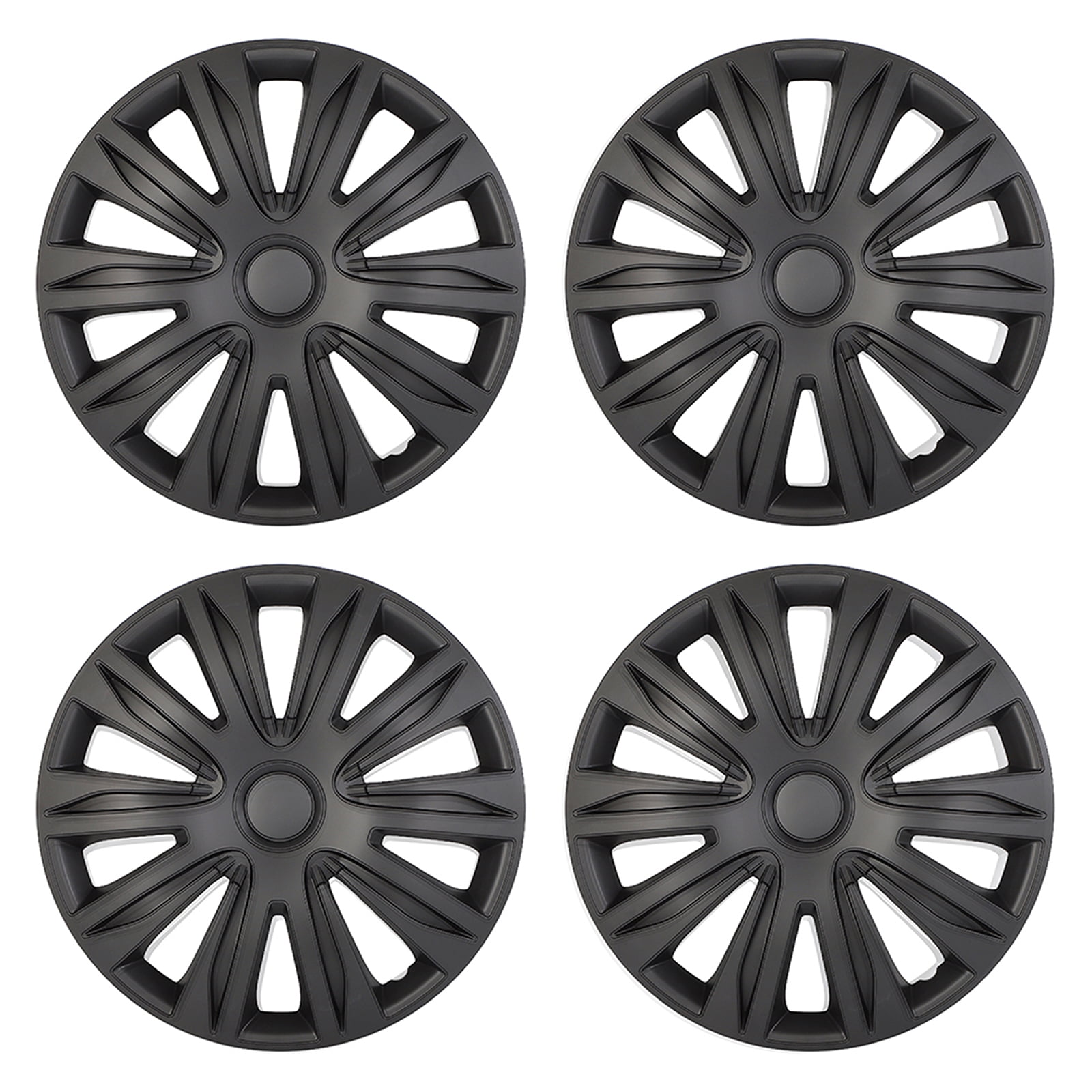 CCIYU 17" Full Hub Cap Matte Black Rim HubCap Wheel Skin Cover Caps ...
