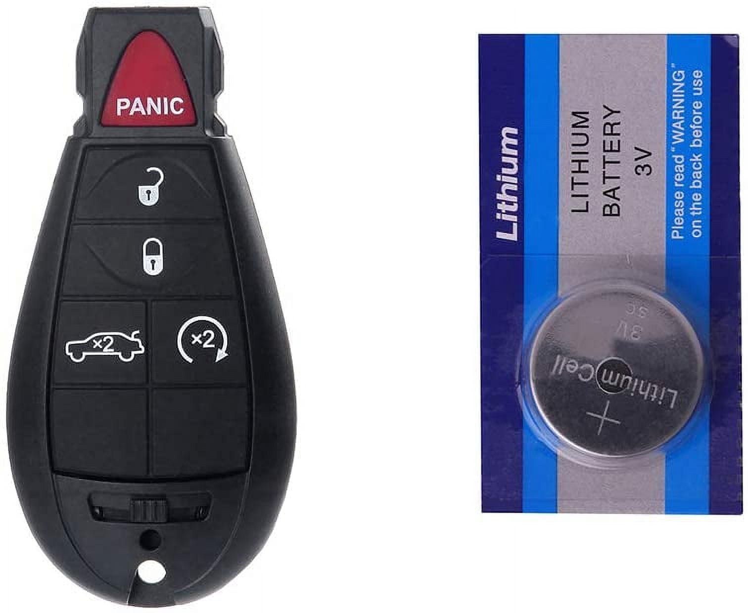 CCIYU 1PC 5 Buttons Keyless Entry Remote Fob + 1PC Lithium Battery ...