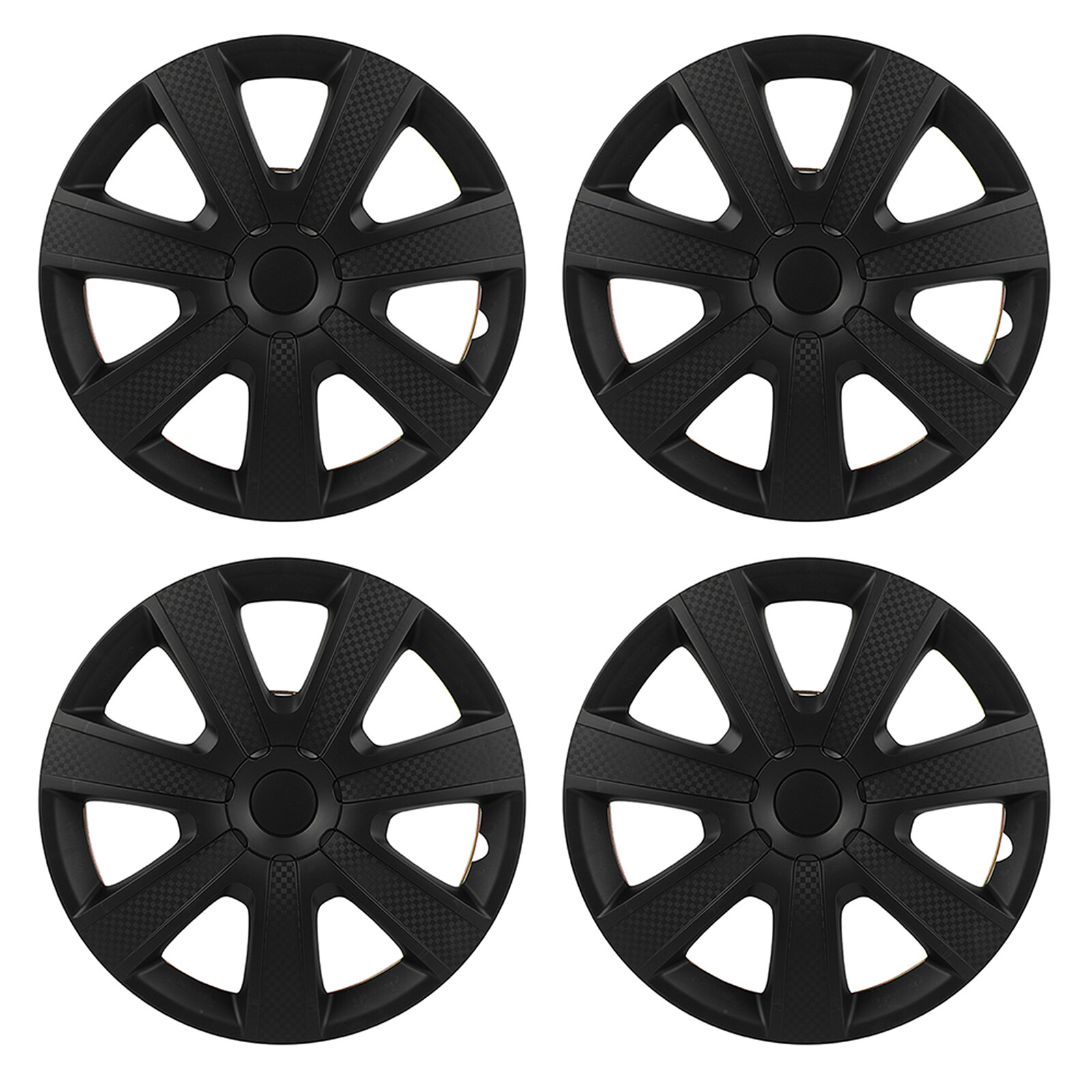CCIYU 4-Pack 13" Full Hub Cap PP Black Rim HubCap Wheel Skin Cover ...