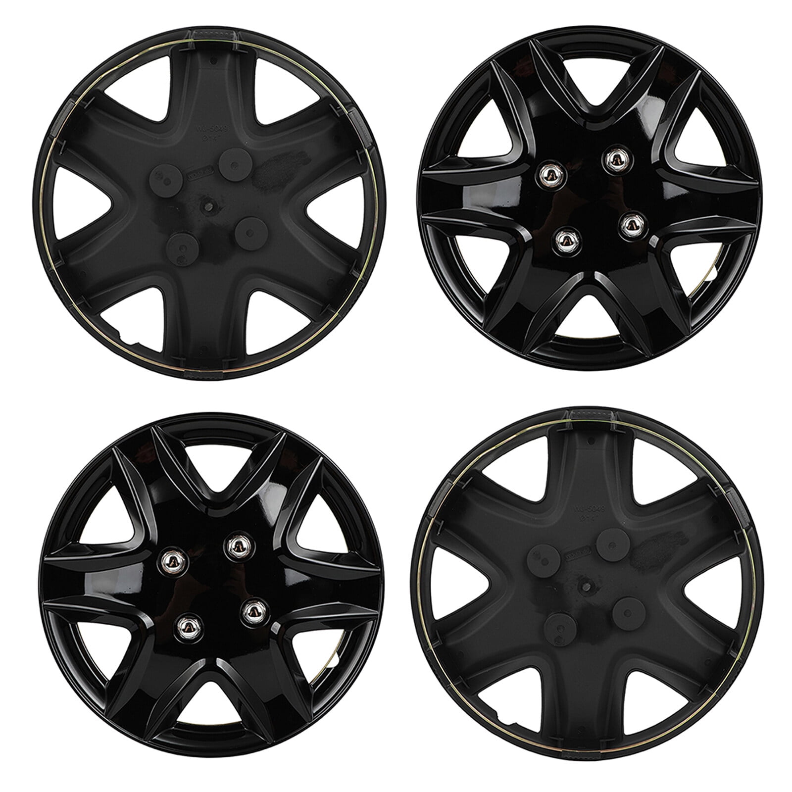 CCIYU 4-Pack 15" Full Hub Cap PP Black Rim HubCap Wheel Skin Cover Caps ...