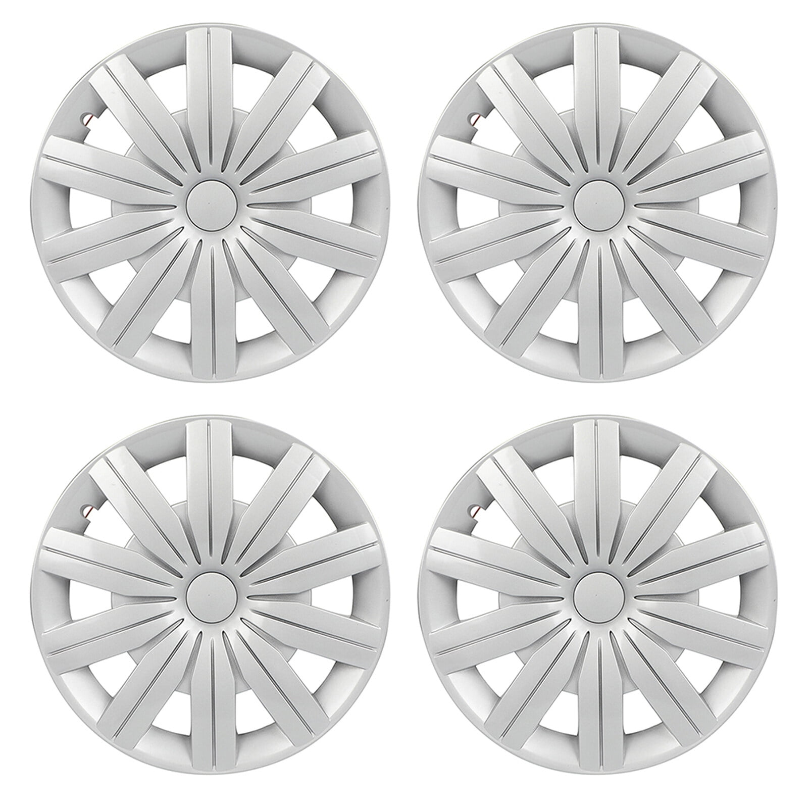 CCIYU 4-Pack Full Hub Cap PP Silver 13" Rim HubCap Wheel Skin Cover ...