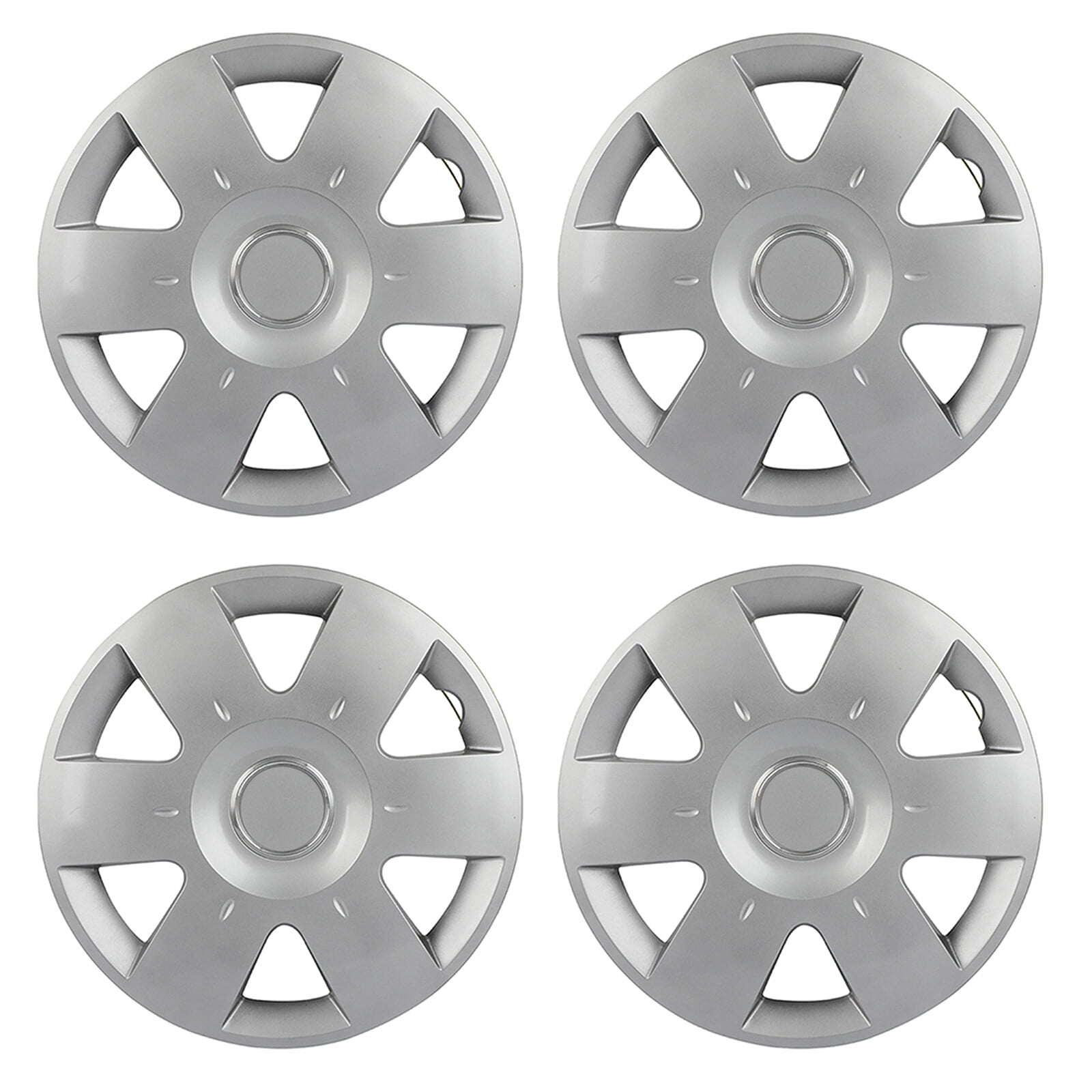 CCIYU 4-Pack Full Hub Cap PP Silver 14" Rim HubCap Wheel Skin Cover ...