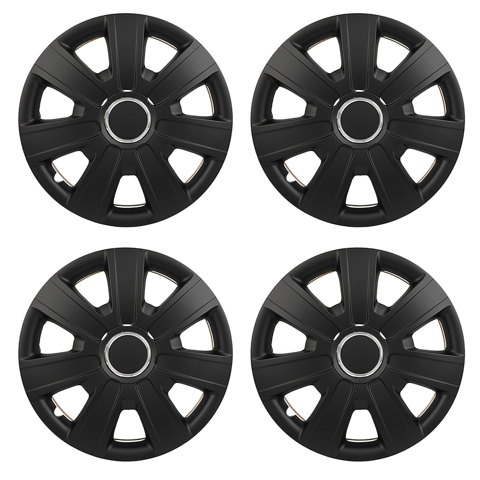 CCIYU 4 X Full Hub Cap PP Black 14" Rim HubCap Wheel Skin Cover Caps ...