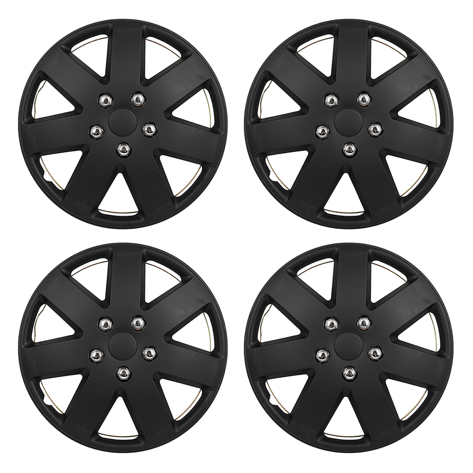 CCIYU 4 X Full Hub Cap PP Black 16" Rim HubCap Wheel Skin Cover Caps ...