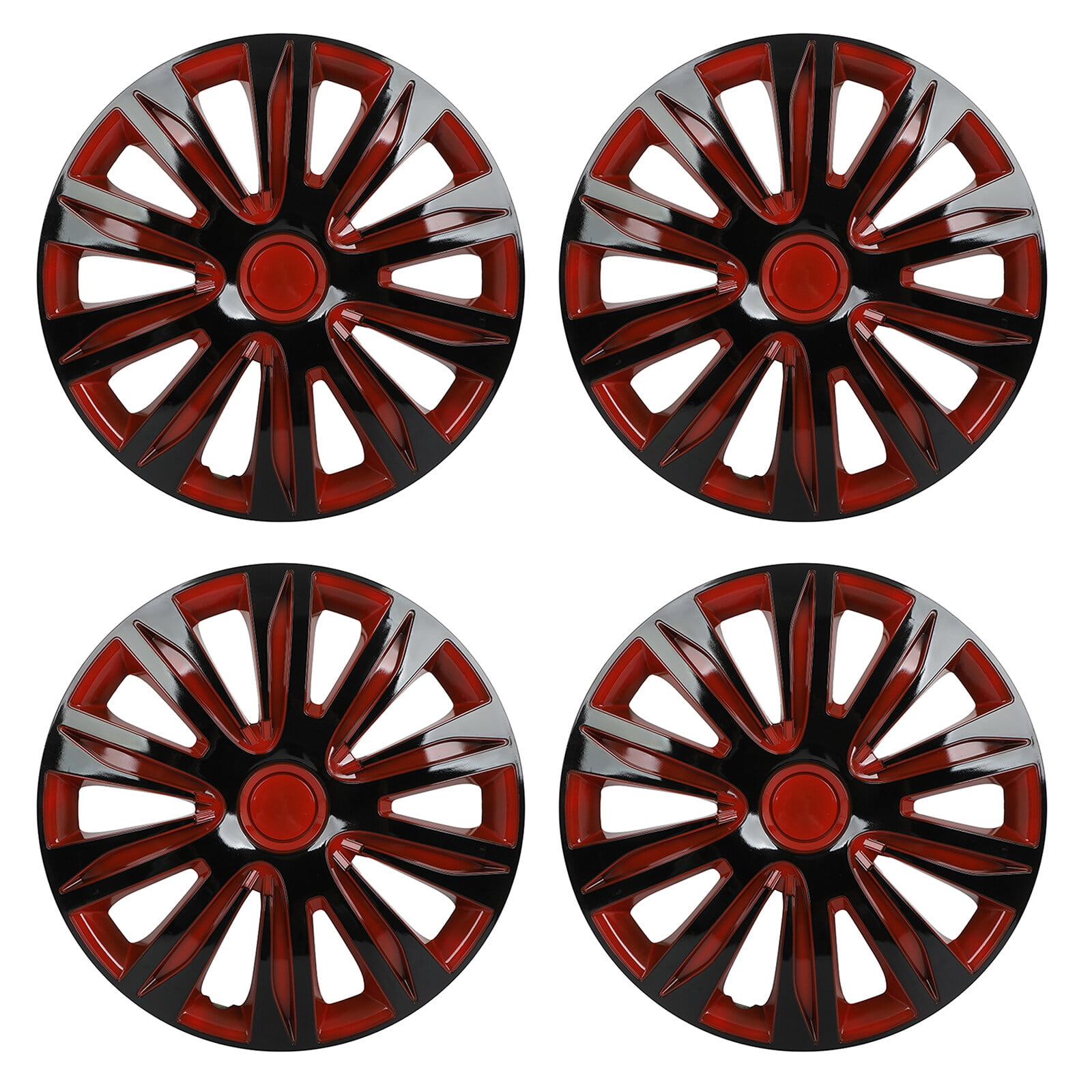 CCIYU 4 X Full Hub Cap Silver 16" Universal Rim HubCap Wheel Skin Cover Caps Covers Replacement ...