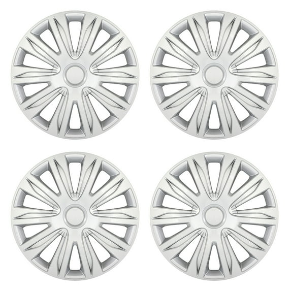 CCIYU 4pcs 17" Full Hub Cap Silver Rim HubCap Wheel Skin Cover Caps ...