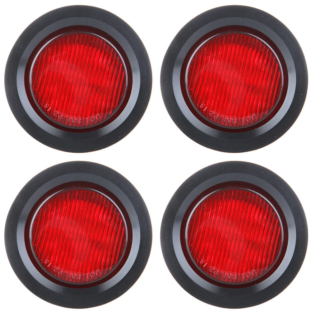 CCIYU 4x 2.5" Red Round Truck Trailer Clearance Marker Led Round Side ...