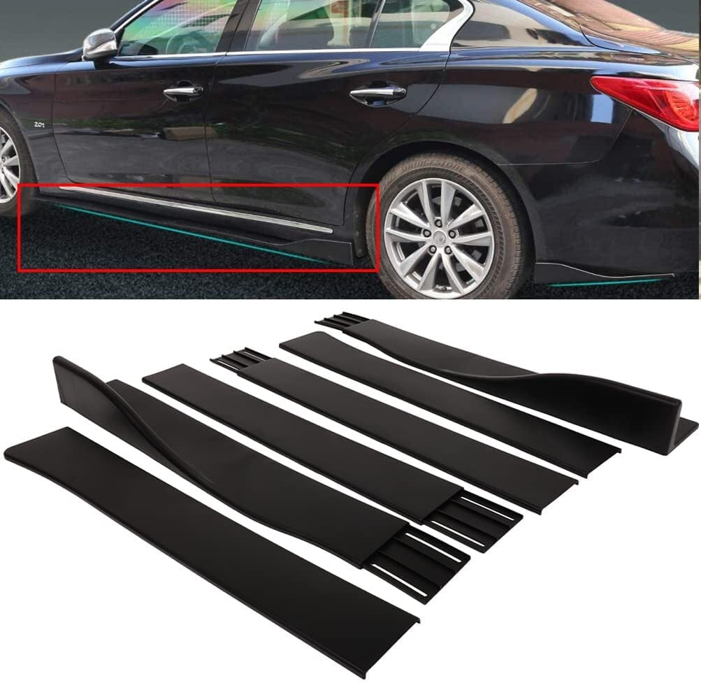 CCIYU 6PCS Universal Matte Black Front Lip Splitter Bumper Plastic Side ...