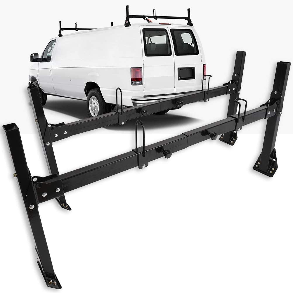 CCIYU Adjustable Roof Ladder Racks for Chevy Express 96-18, 55.2"-78.8 ...