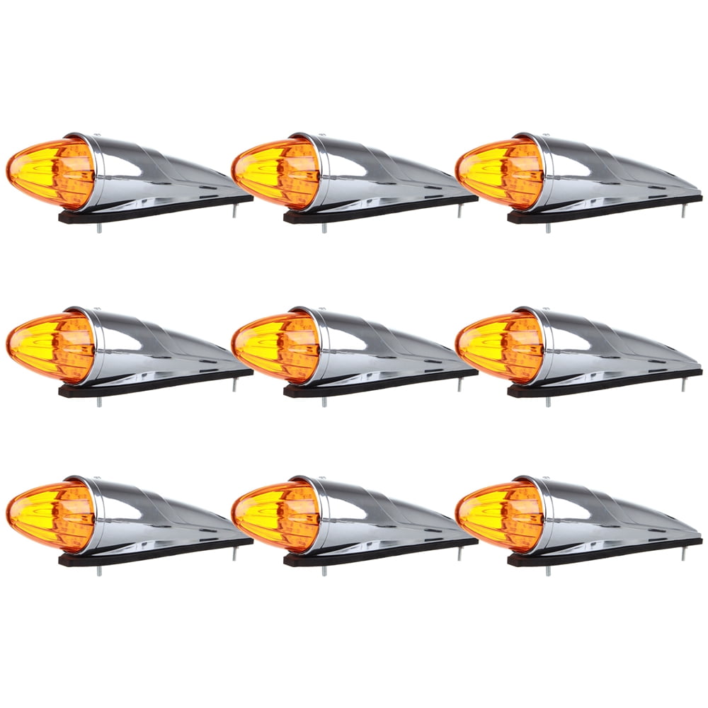 CCIYU Amber 17 LED Cab Roof Light Chrome Torpedo Cab Marker Clearance ...