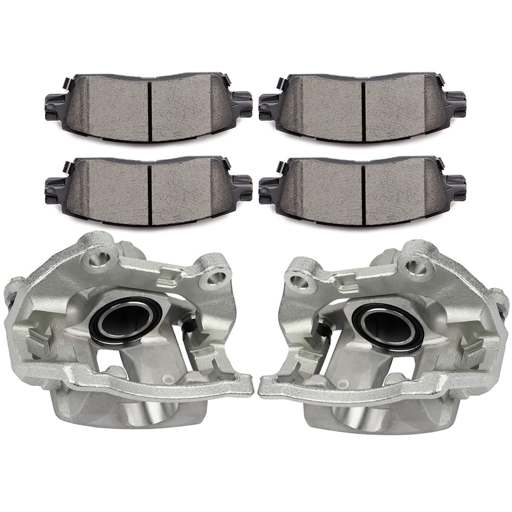 CCIYU Brake Caliper with Pads,Rear 2 Powder-Coated Caliper & 4 Quiet ...