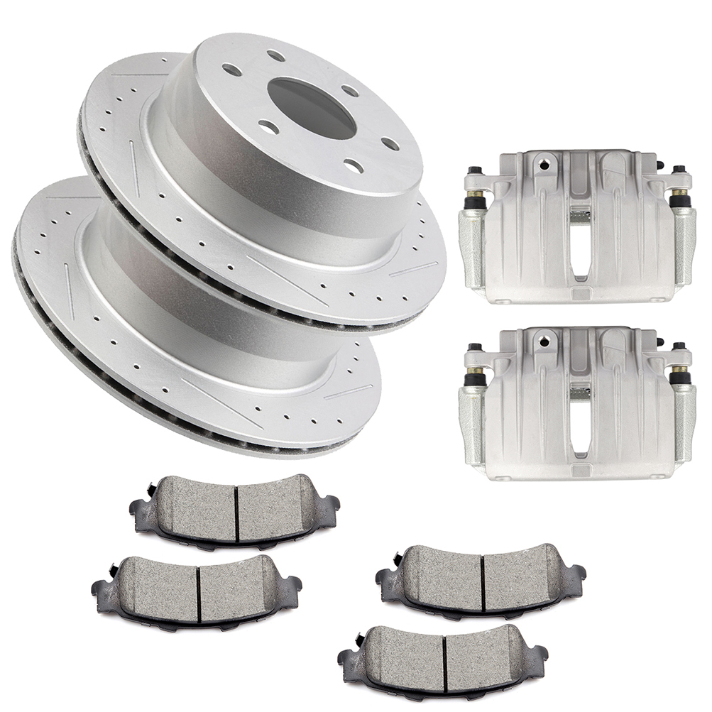 CCIYU Brake Kits with Calipers,Rear 2 Dics Rotors 4 Ceramic Pads & 2 ...