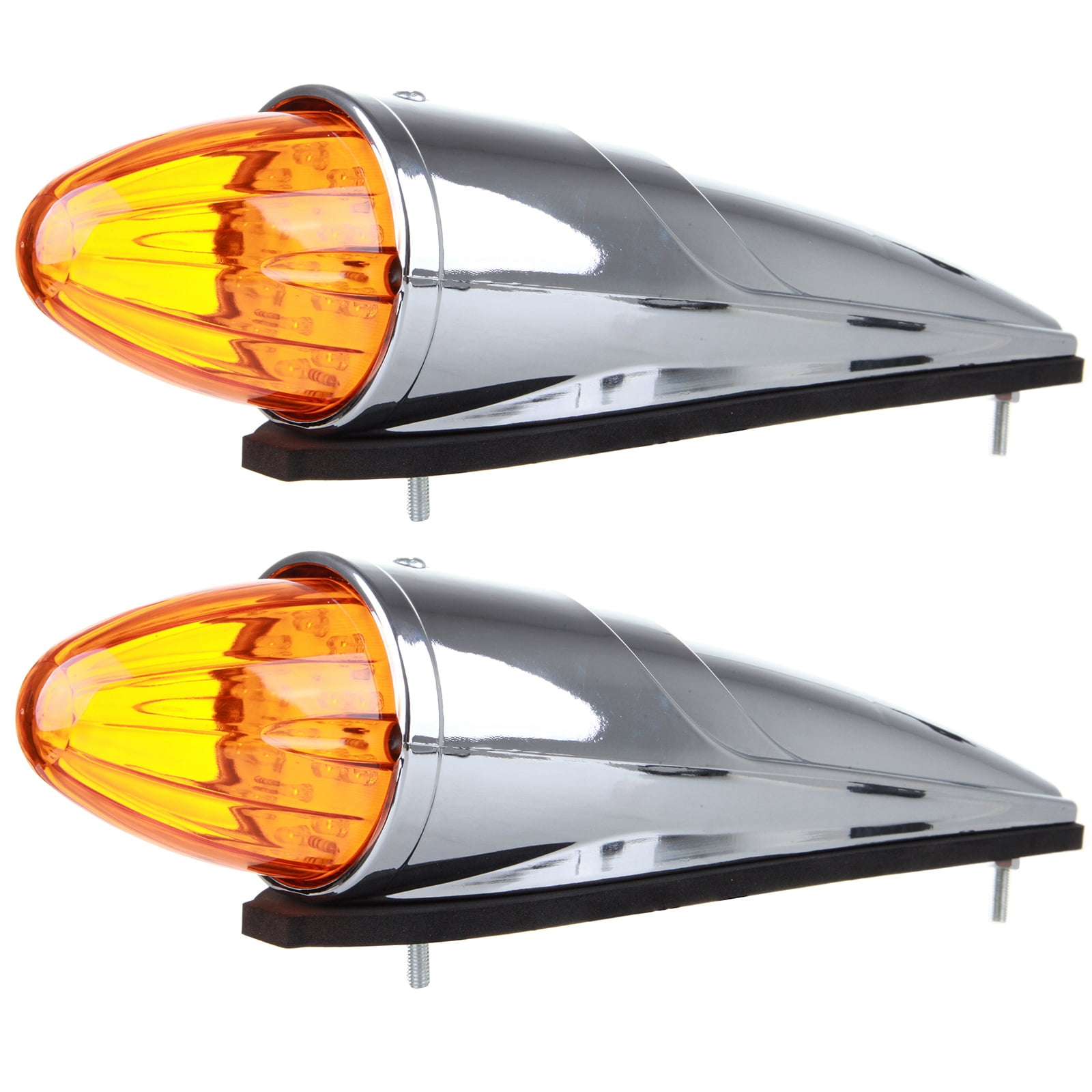 CCIYU Car Marker Light 2Pack Amber 17 LED Cab Roof Light Chrome Torpedo ...