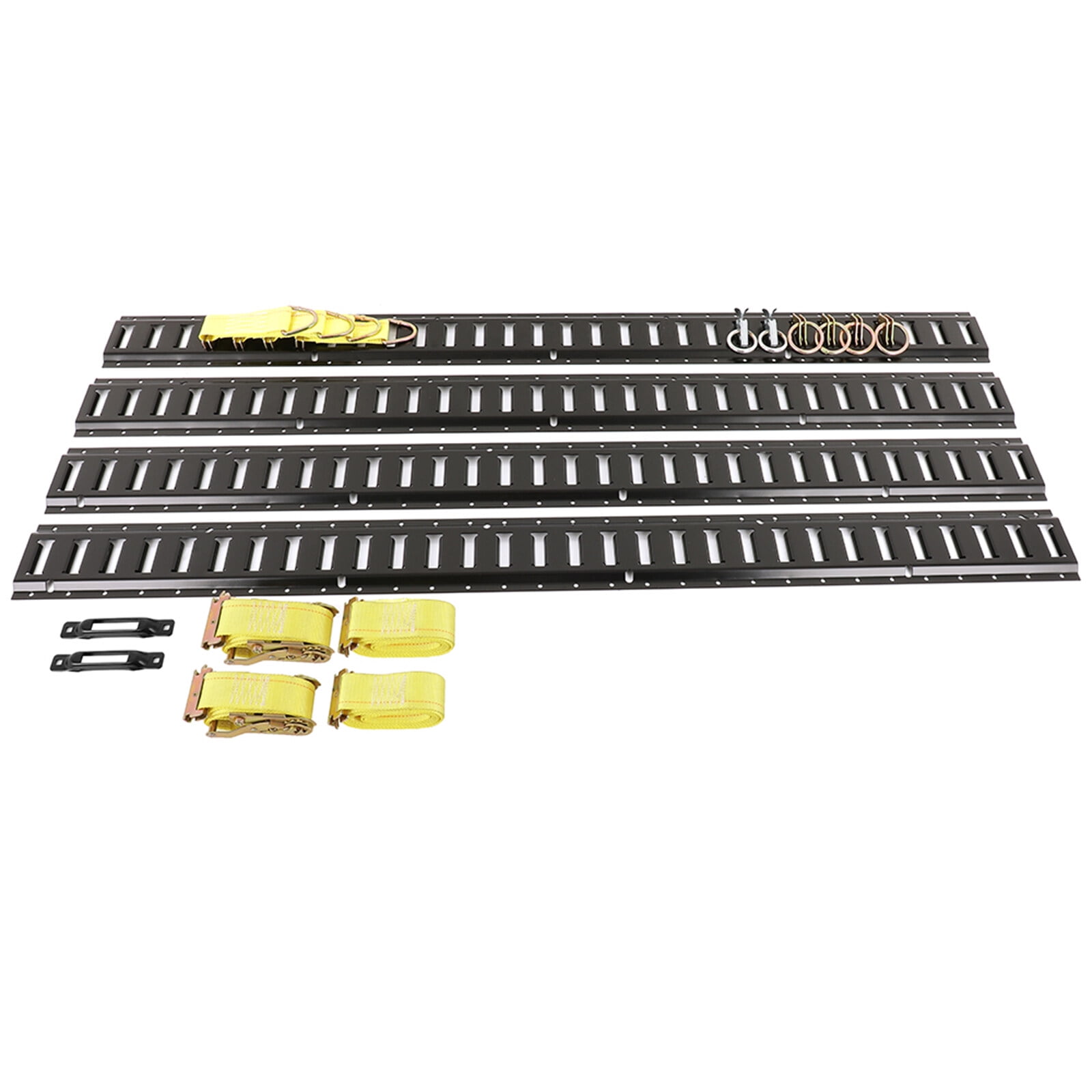 CCIYU Durable E Track Tie Down Rail Kit 18PCs 5 E Track Rails Enclosed ...