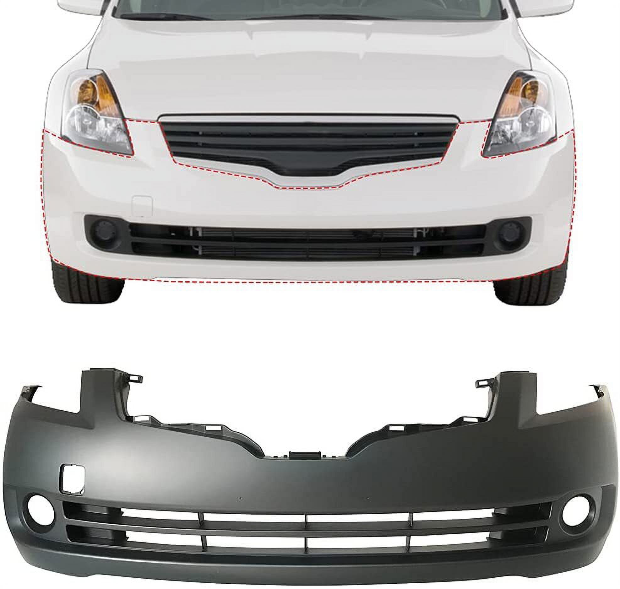 CCIYU Front Bumper Cover Compatible for 2007-2009 for Nissan Altima ...
