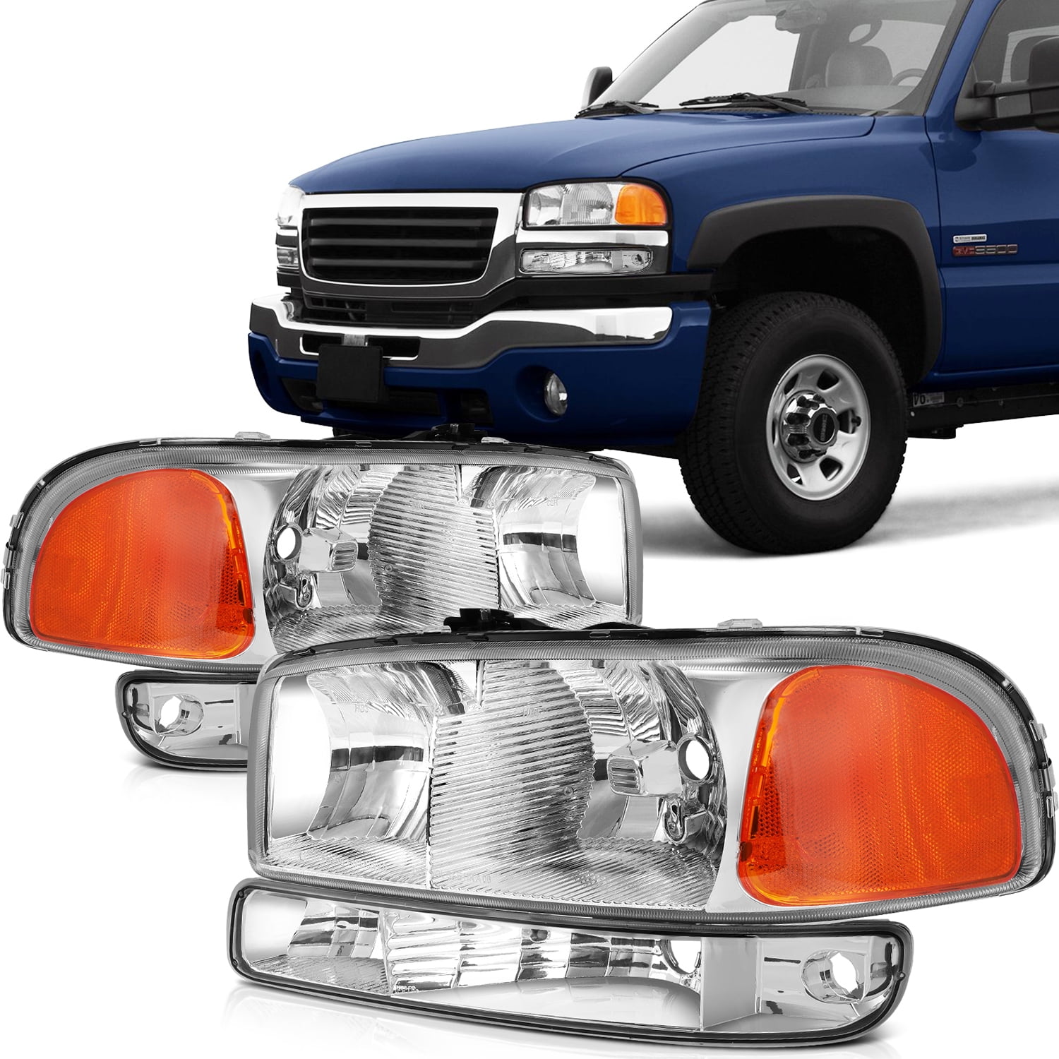 CCIYU Headlights Assembly 15199560 15199561 15850351 15850352 Chrome ...