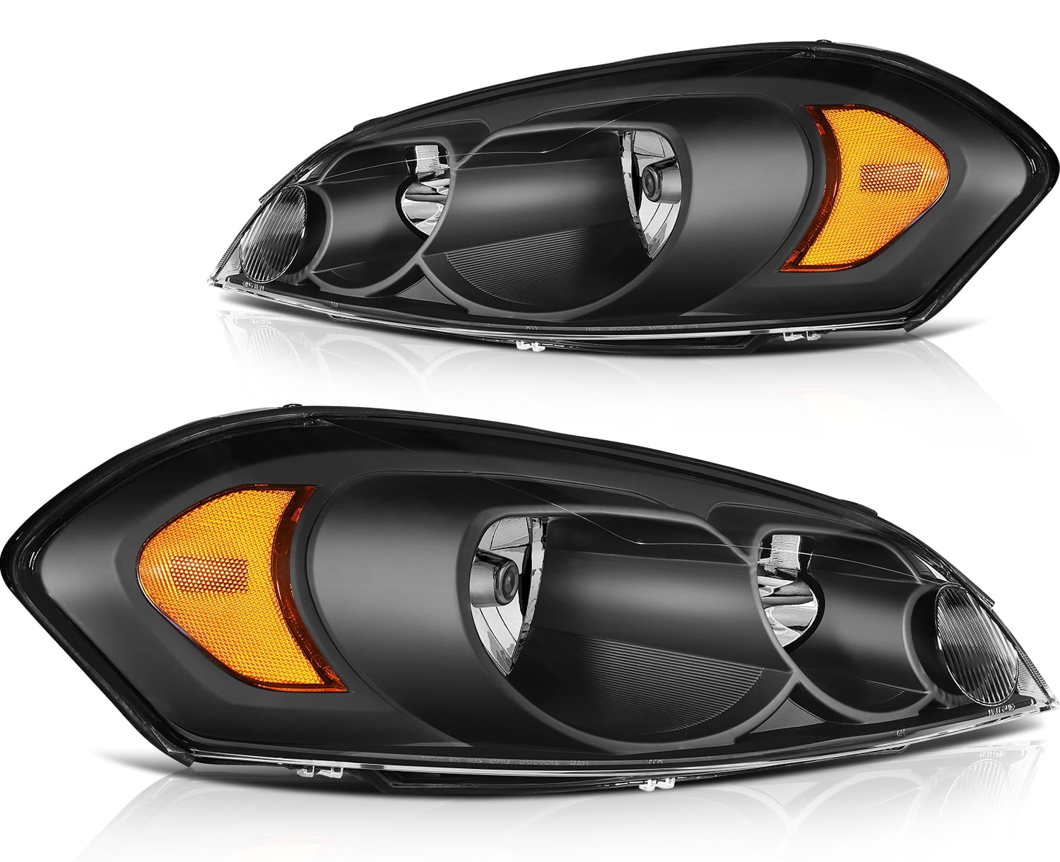 CCIYU Headlights Assembly 25958359 25958360 Black Housing Amber ...