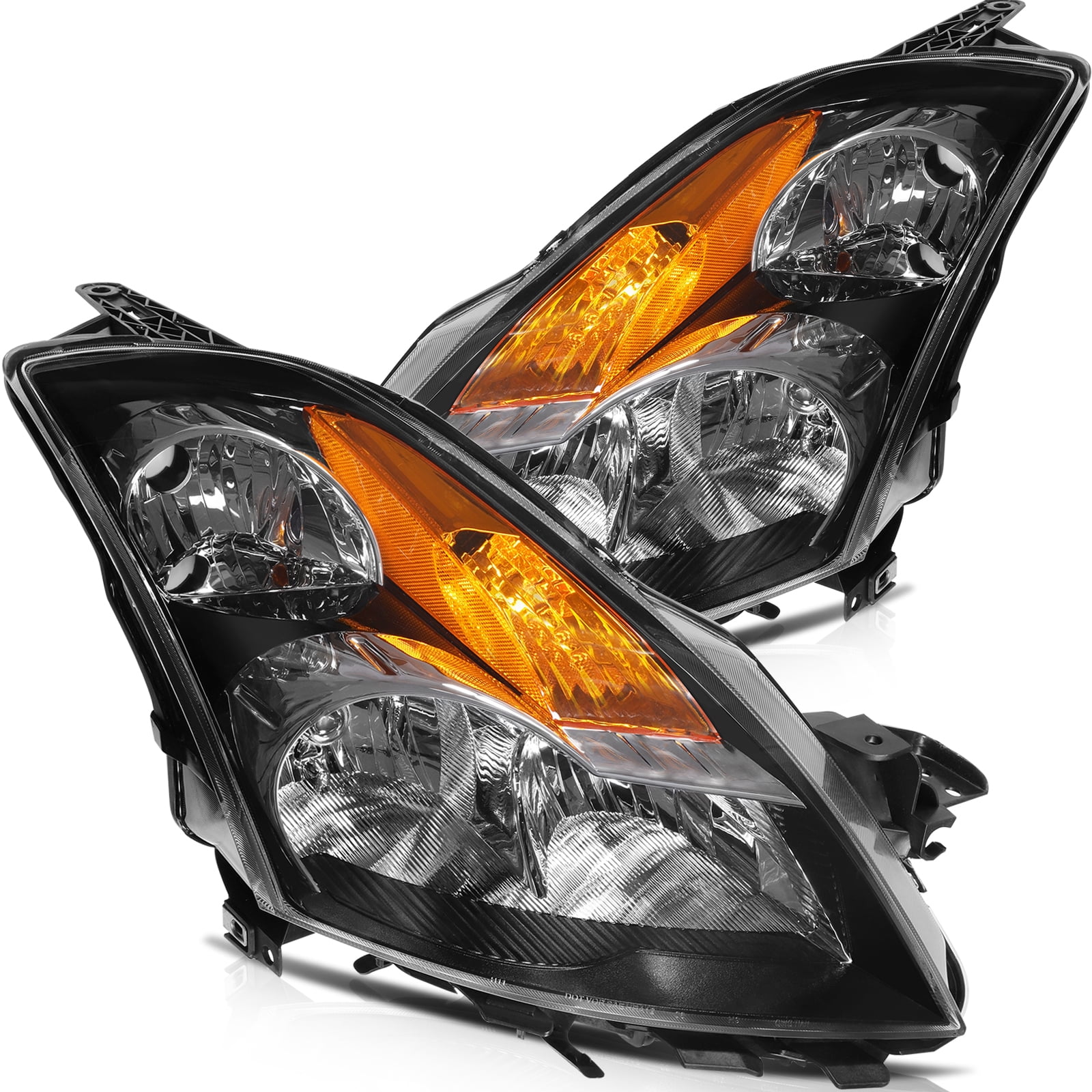 CCIYU Headlights Assembly 26060-JA00B 26010-JA00B Black Housing Amber ...