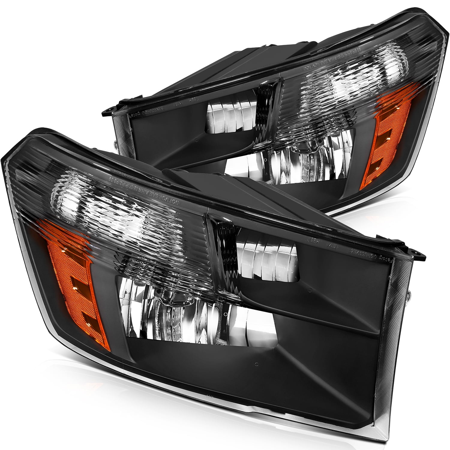 CCIYU Headlights Assembly 55277409AG 55277410AG Black Housing Amber ...