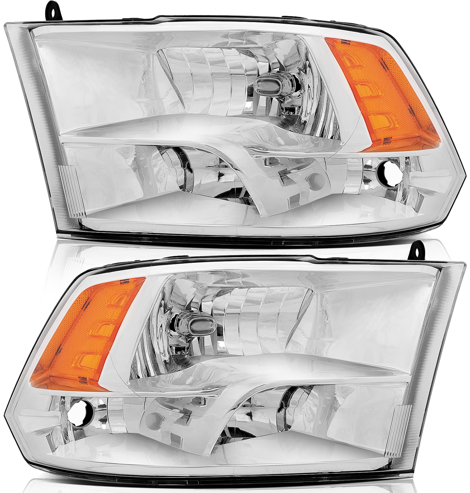 CCIYU Headlights Assembly 68001485AI68001484AI Chrome Housing Amber ...