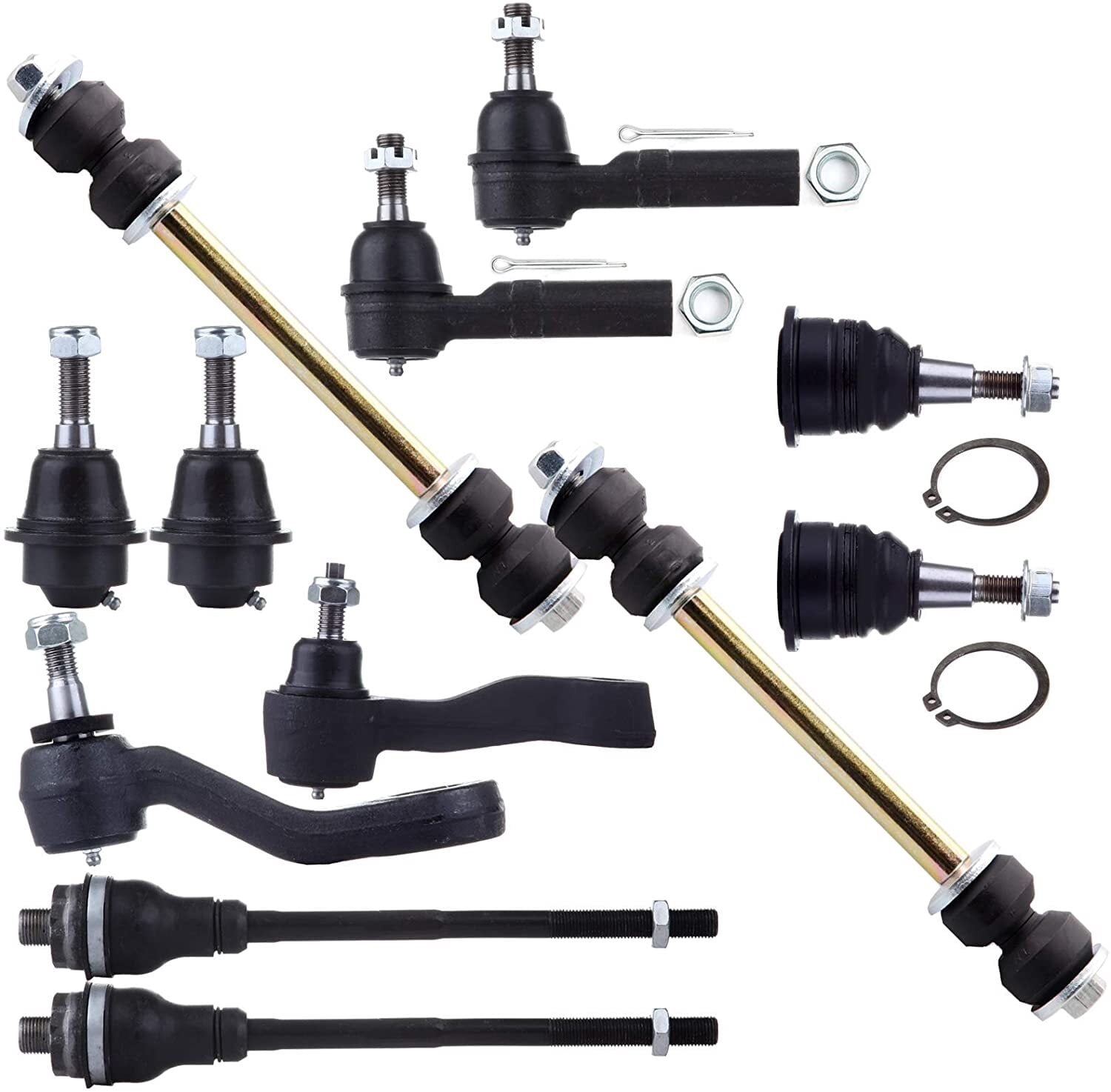 CCIYU Lower Ball Joints Tie Rod Ends Idler Arm Front Sway Bar Upper ...