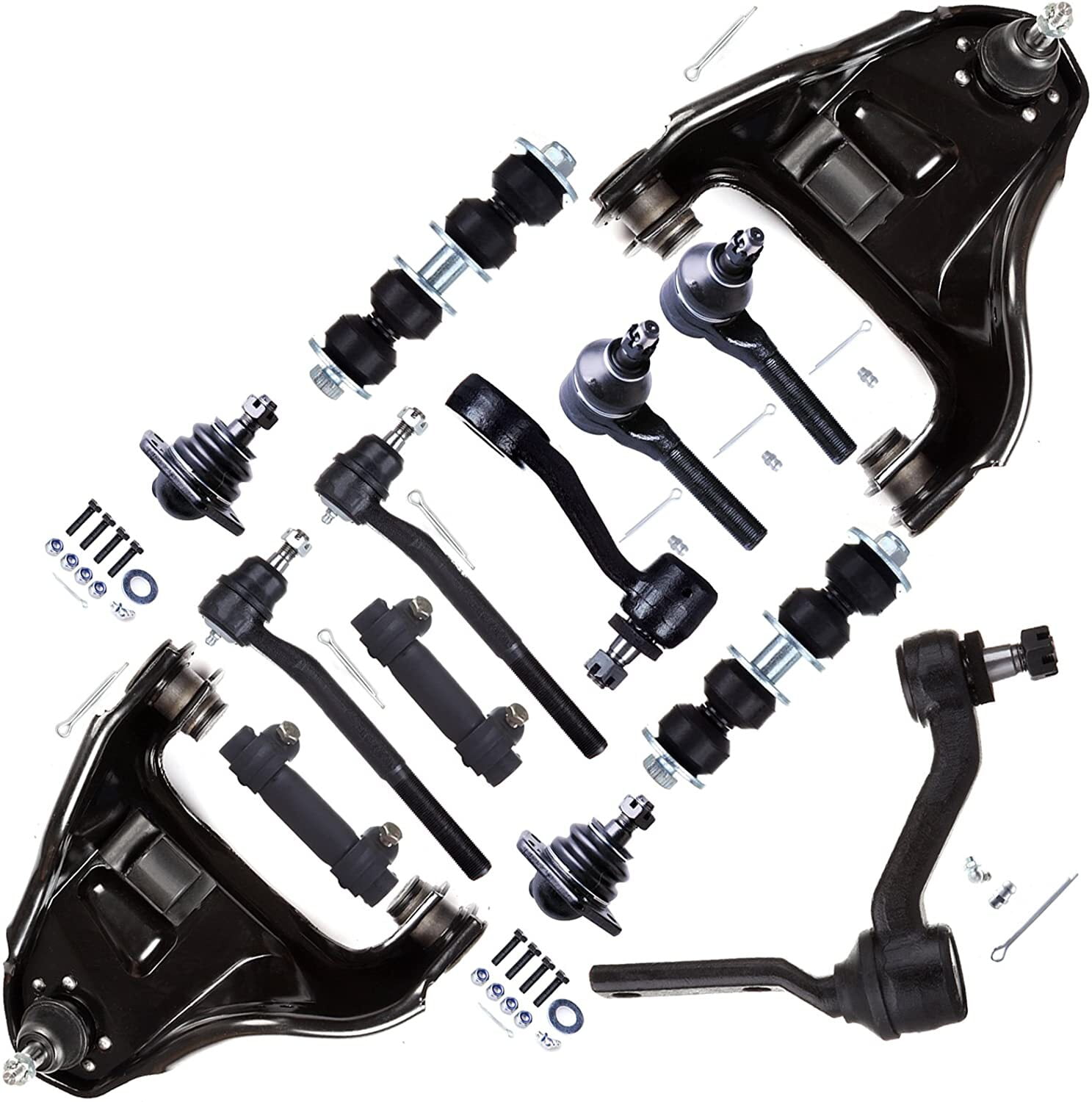 CCIYU Lower Ball Joints Tie Rod Front Sway Bar Upper Control Arms Idler ...