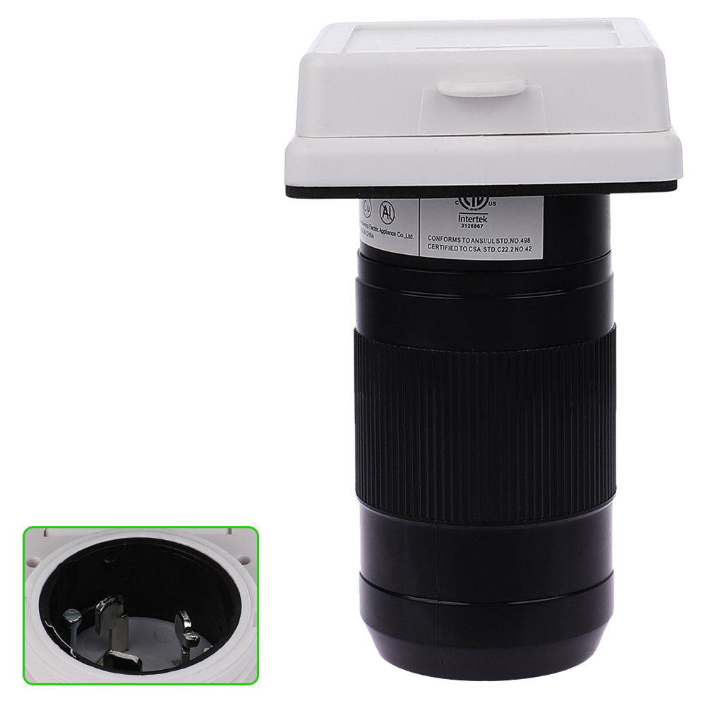 CCIYU RV 125/250V 50 AMP Power Plug Twist Lock Inlet with 3 Stainless ...