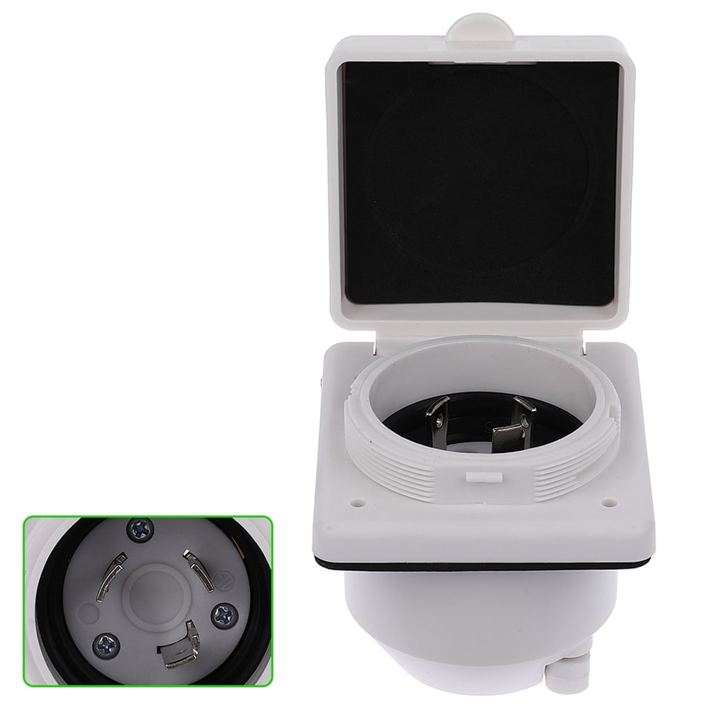 CCIYU RV 30 AMP 125V Power Plug Twist Lock Inlet with 3 Stainless Steel ...