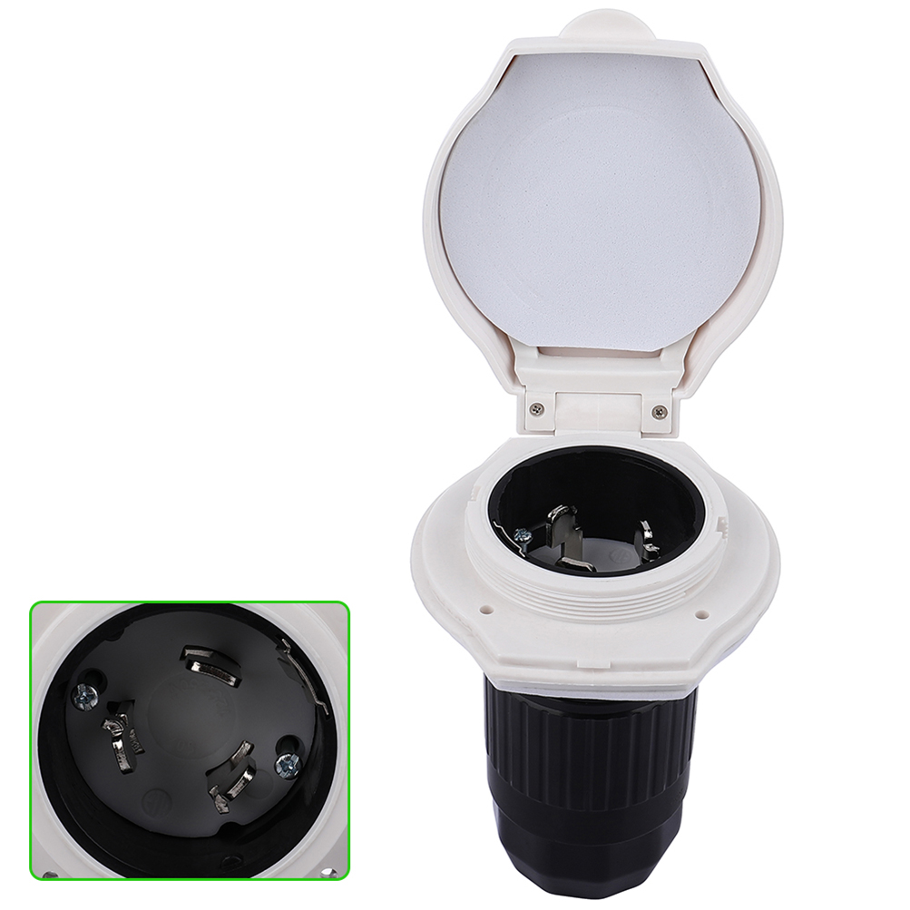 CCIYU RV LED 125/250V 50 AMP Power Plug Twist Lock Inlet with Indicator ...