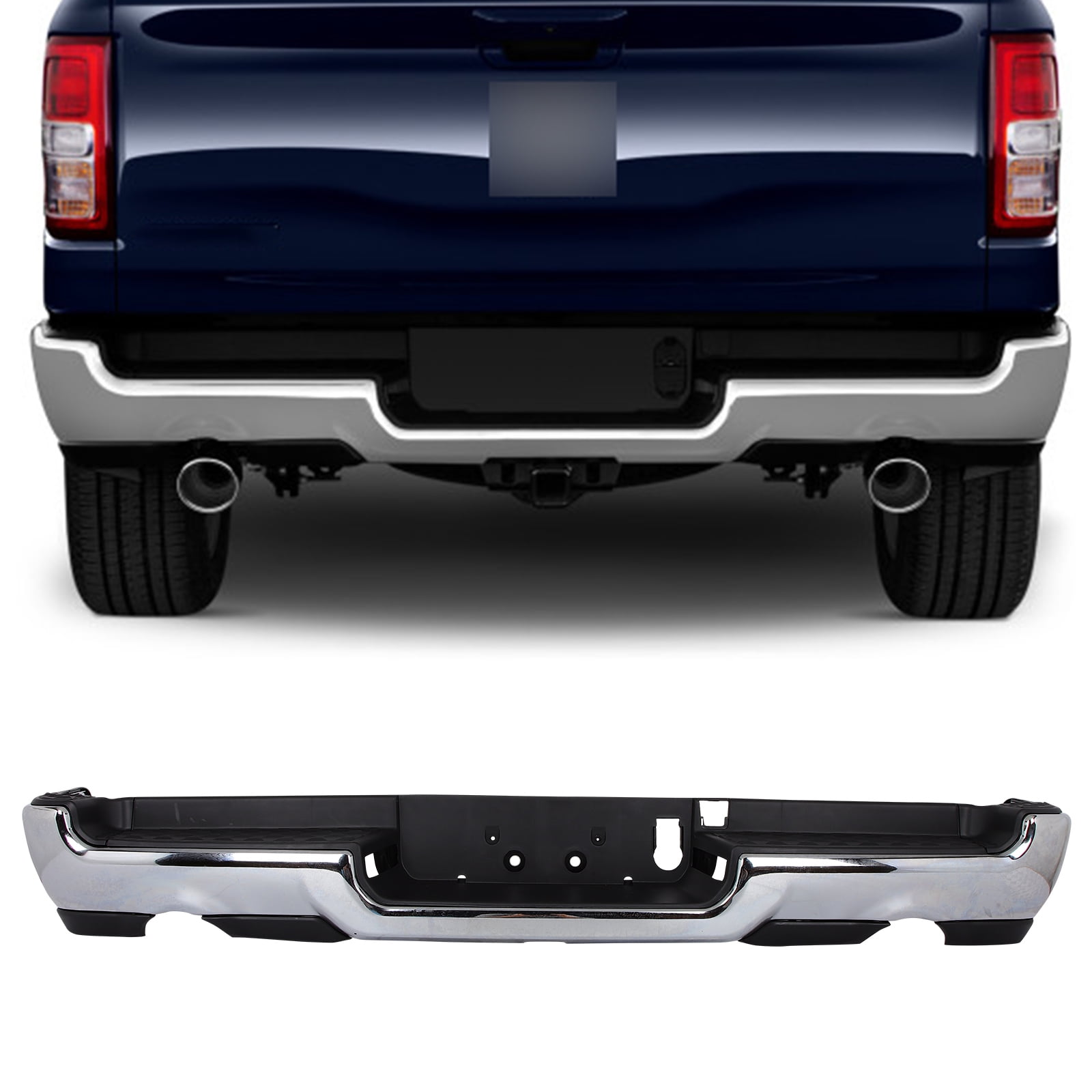 CCIYU Rear Bumper Compatible for 2019-2024 for Ram 1500 Steel Rear Step ...