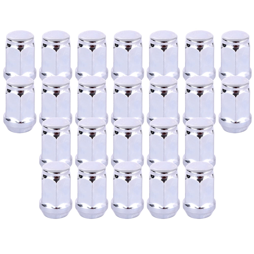 CCIYU Set of 24 Silver Spline Chrome Wheel lug Nuts 1/2-20 for Dodge ...