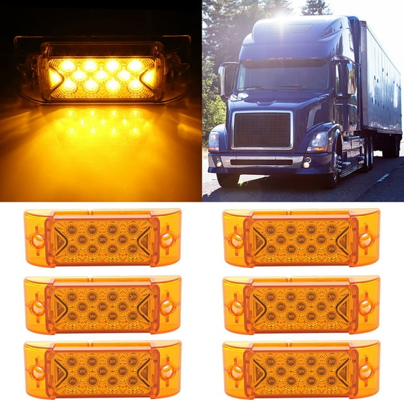 CCIYU Side Marker Light Universal 6pcs Amber 13LED Side Marker ...