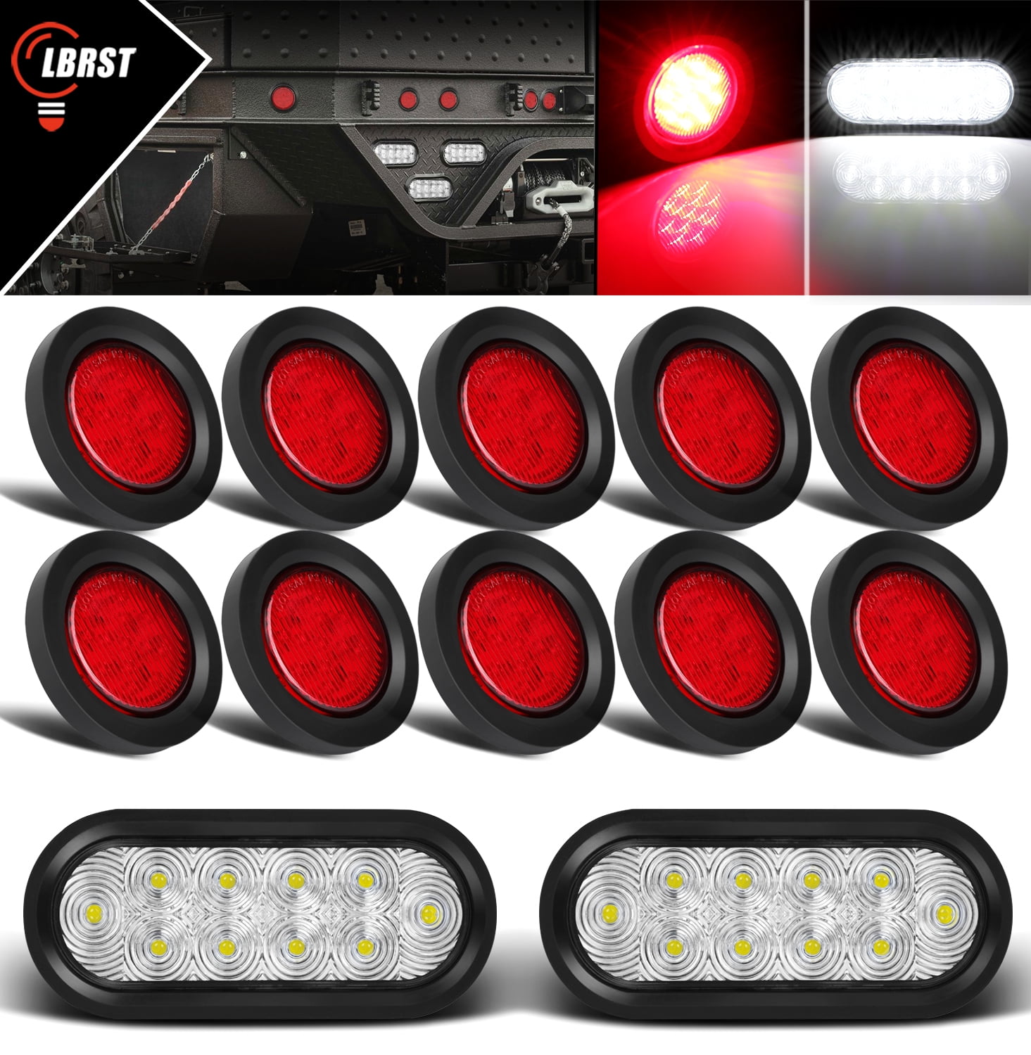 CCIYU Side Marker Lights 10 Pack Red 2.5" Round Truck Trailer Clearance ...