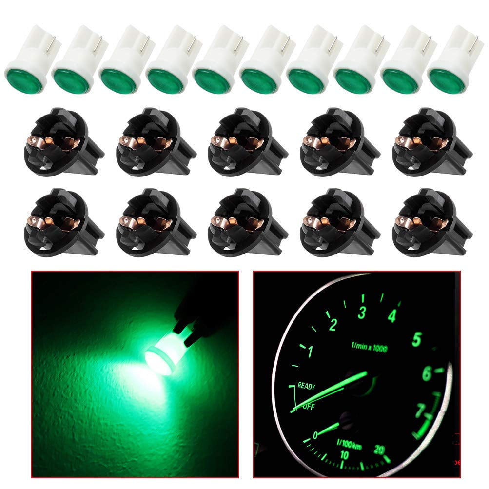 CCIYU T10 Green led Bulb,W5W Wedge 168 194 LED Bulb With Twist Lock ...