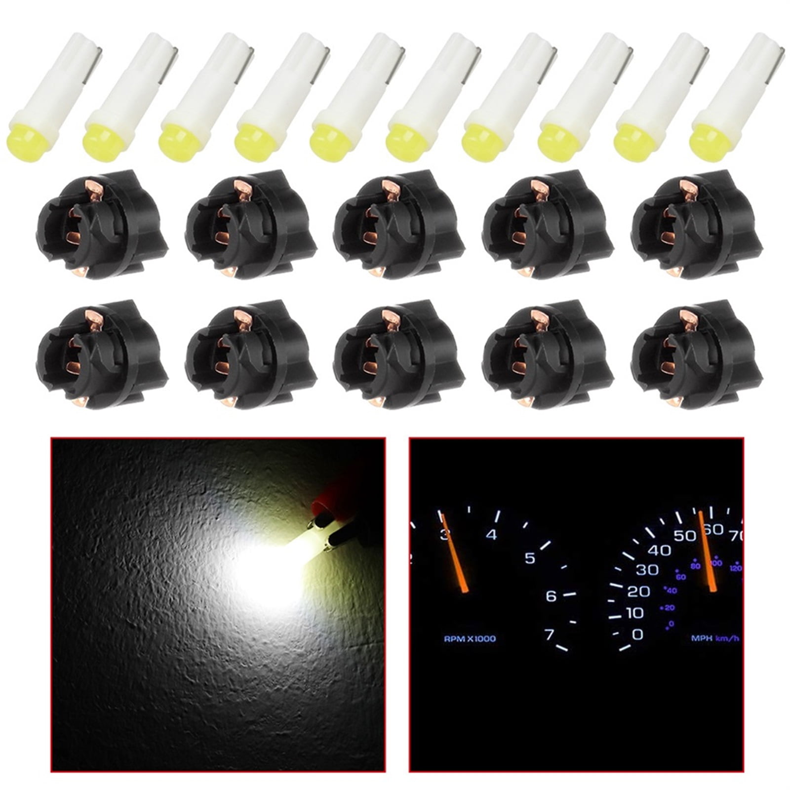CCIYU T5 LED Bulb, 74 White Instrument Dashboard Gauge Cluster Light w ...