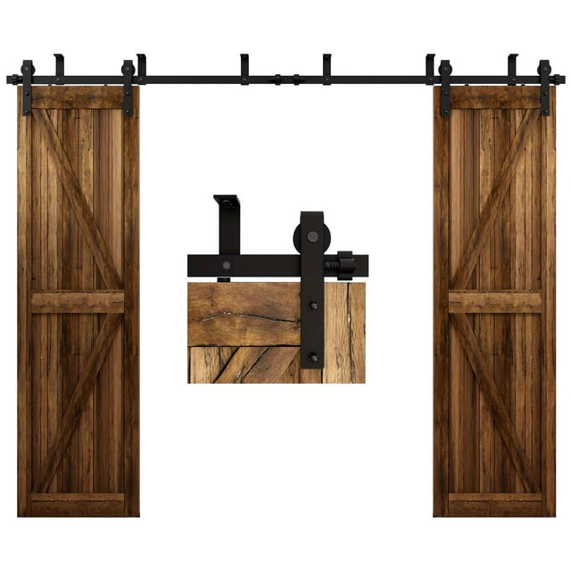 CCJH 13FT Ceiling Mount Sliding Barn Door Kit - Space-saving & Sturdy ...
